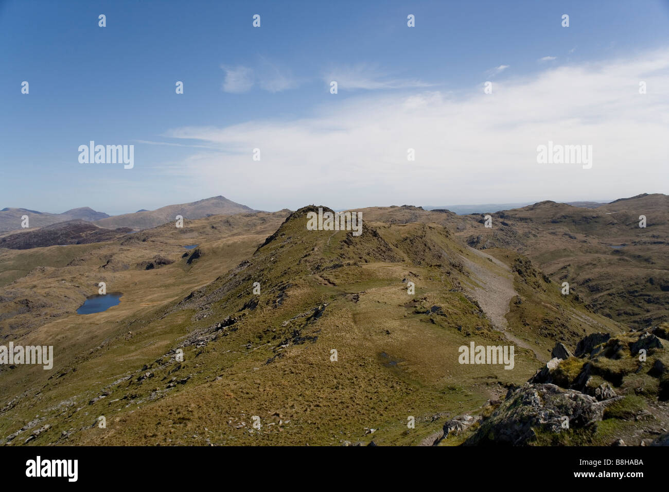 The Cnicht ridge from the peak of Cnicht near Croesor village in ...