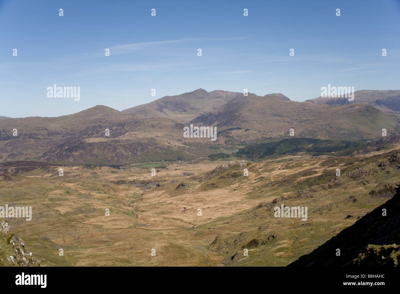 The peak of Snowdon from the path from Croesor village to the peak of ...