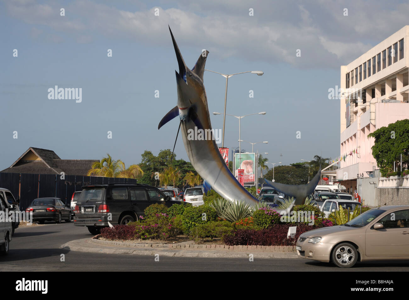 Sailfish sculpture on roundabout Kota Kinabalu Sabah Malaysia Borneo ...