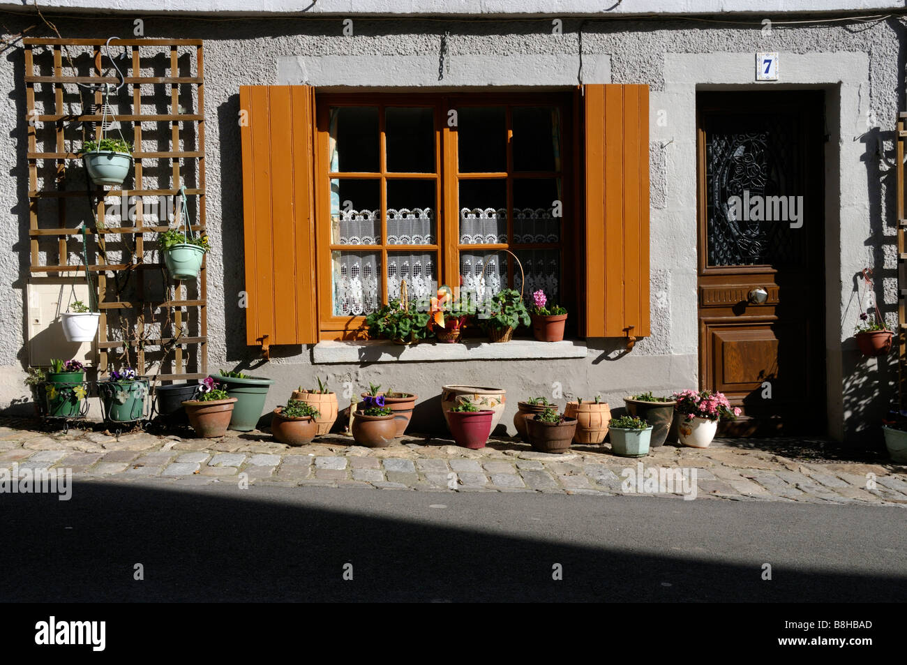 Stock photo of a typical street scene in a French rural town Stock ...
