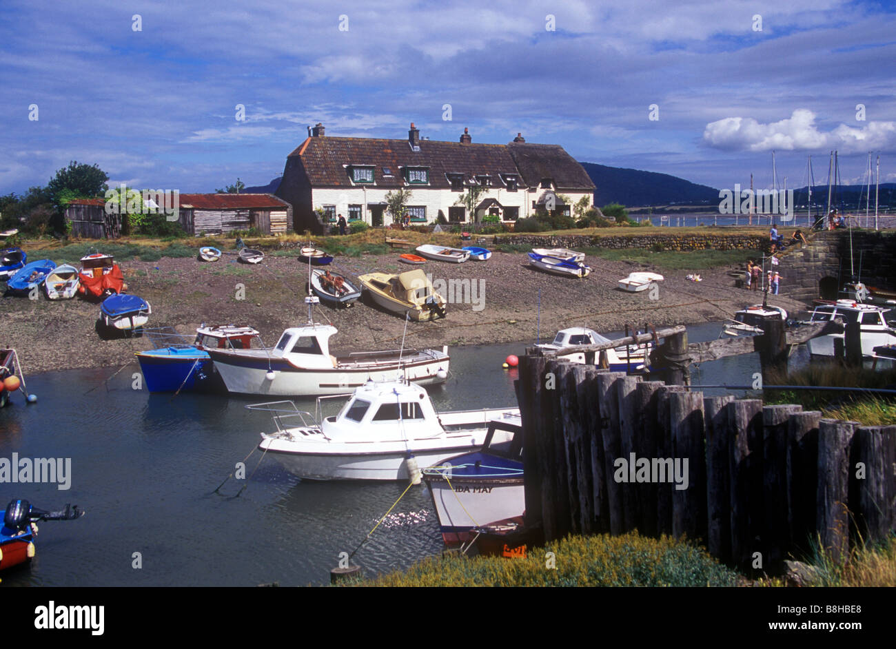 Porlock Weir - The picturesque tiny harbour near Porlock Stock Photo ...