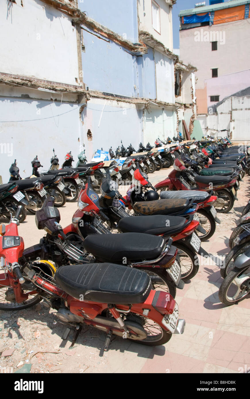 Motorcycle parking bays, Saigon, Ho Chi Minh City, Vietnam Stock Photo ...