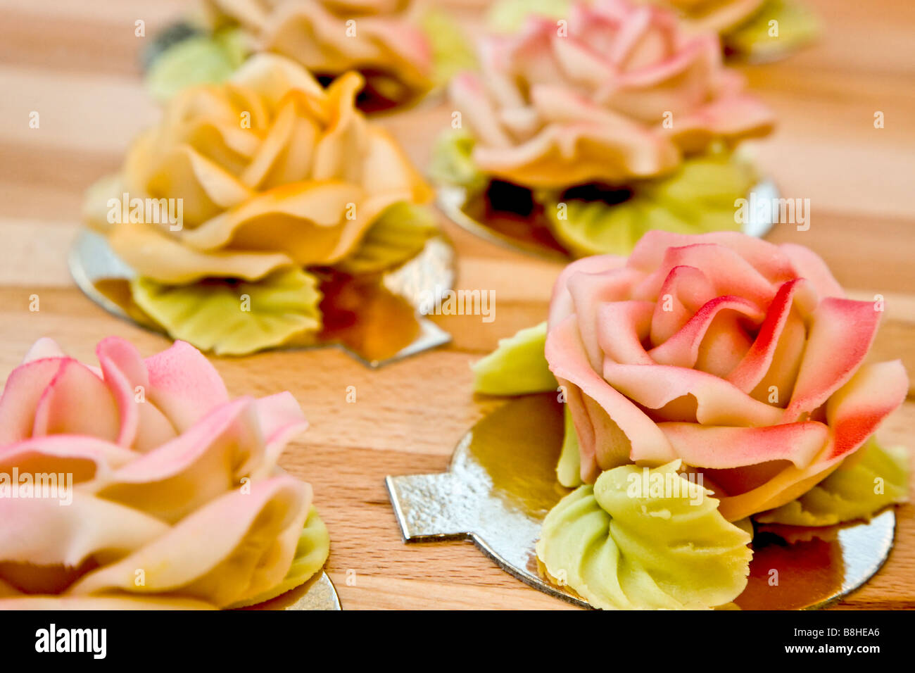 Roses made of marzipan Stock Photo - Alamy