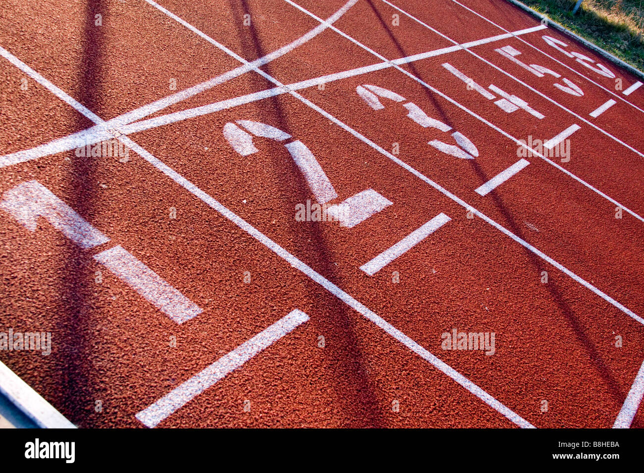 Part of the starting lane of a race track Stock Photo - Alamy