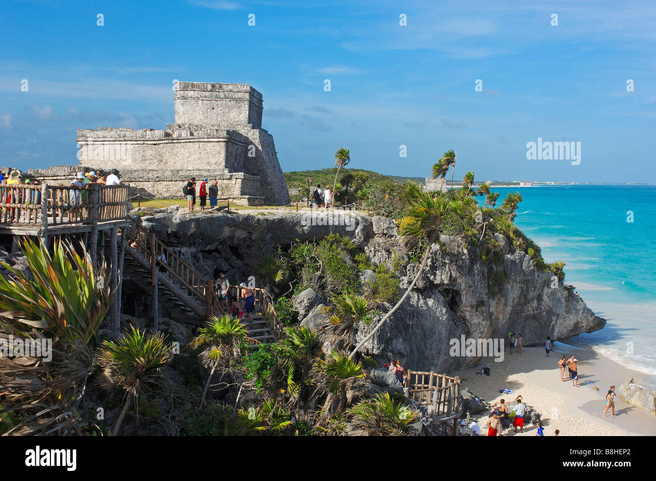 The castle El Castillo Mayan ruins of Tulum 1200 1524 Tulum Quintana ...