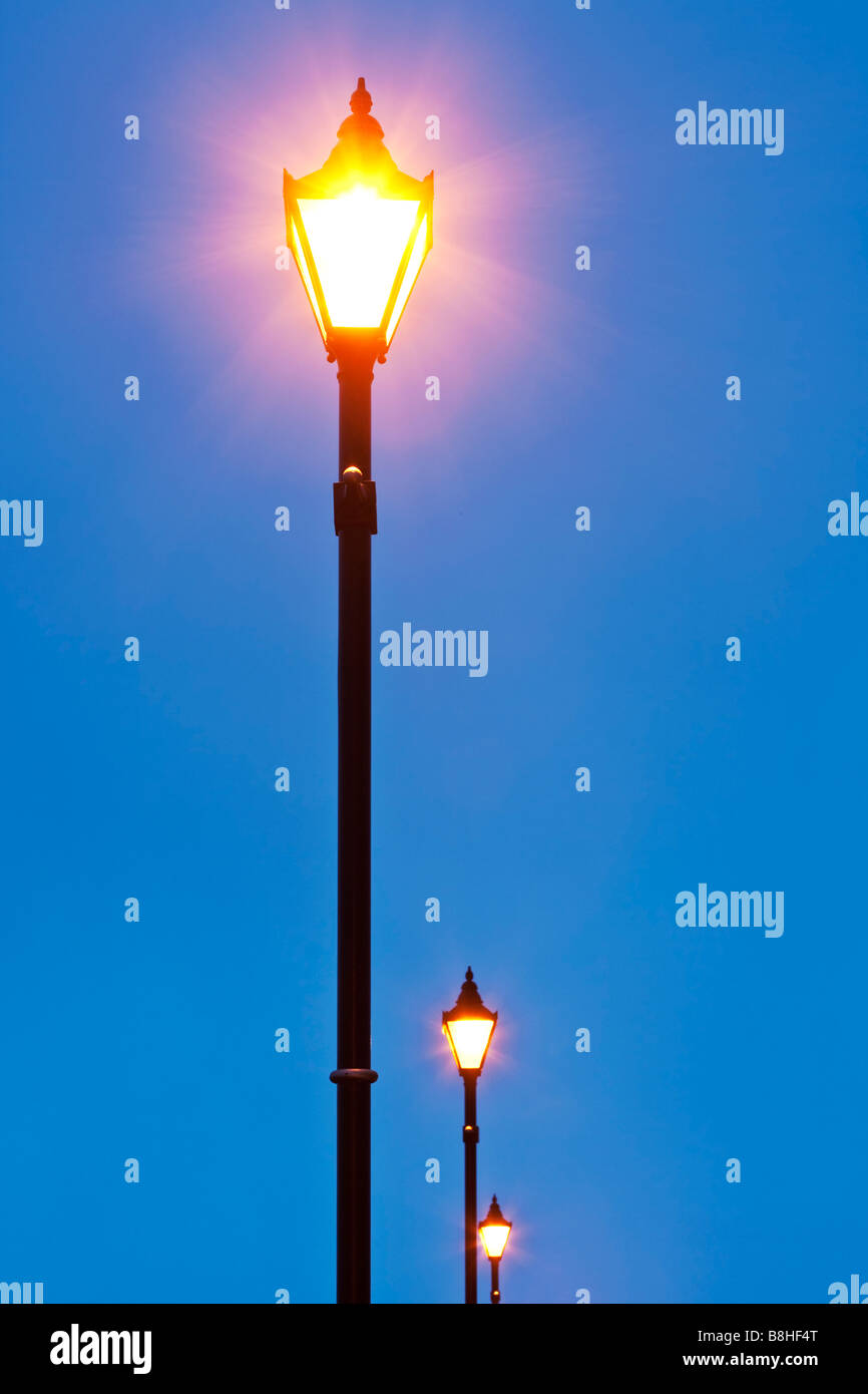 Traditionally styled streetlights on the road bridge over the River ...