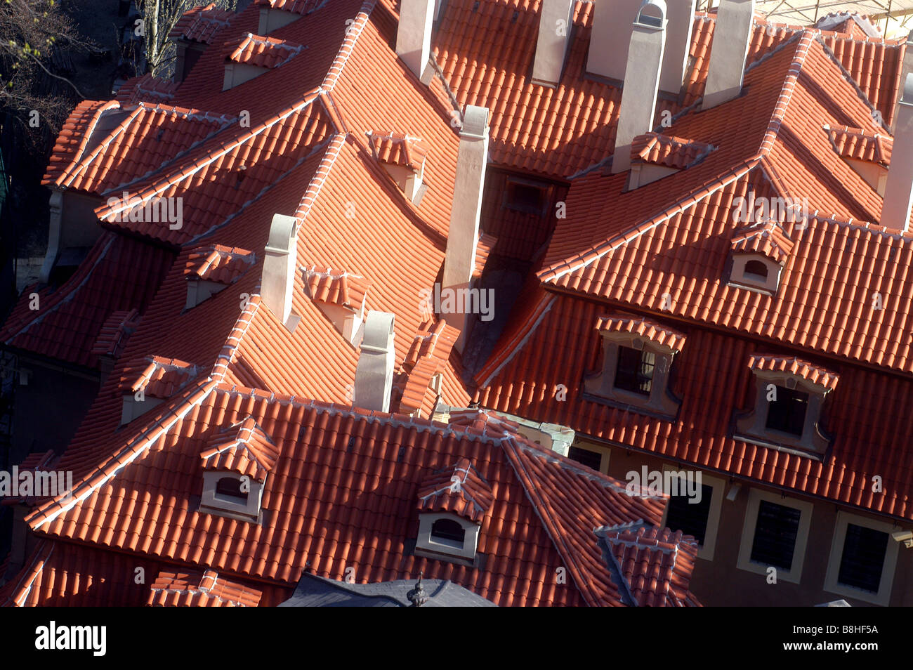 red roofs Prague city Praha Republic Czech Stock Photo - Alamy