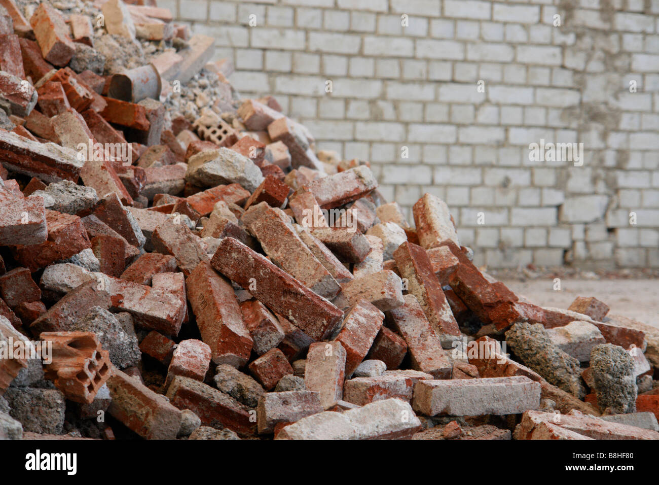Picture of some bricks on the ground outside Stock Photo - Alamy
