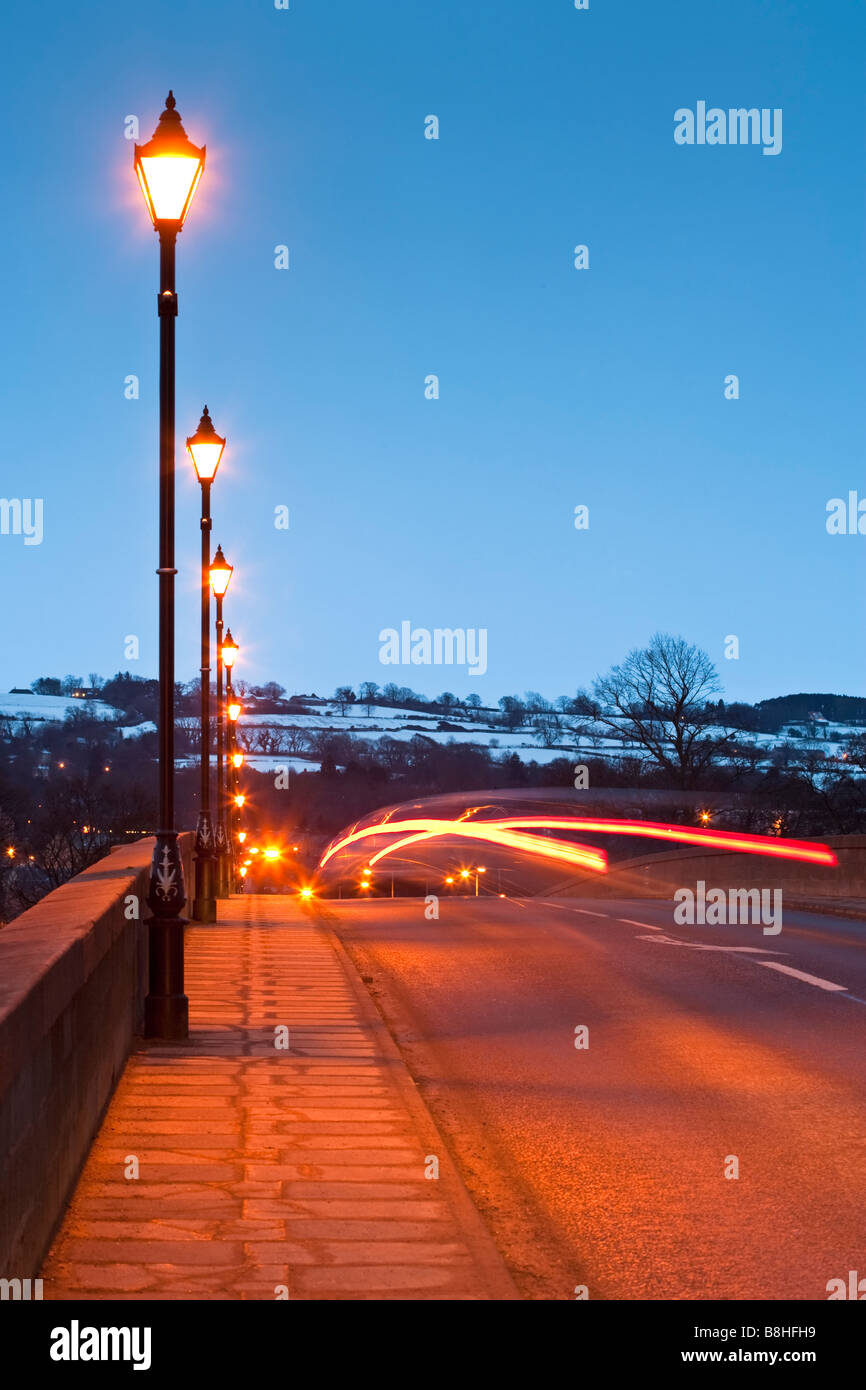 Traditionally styled streetlights on the road bridge over the River ...