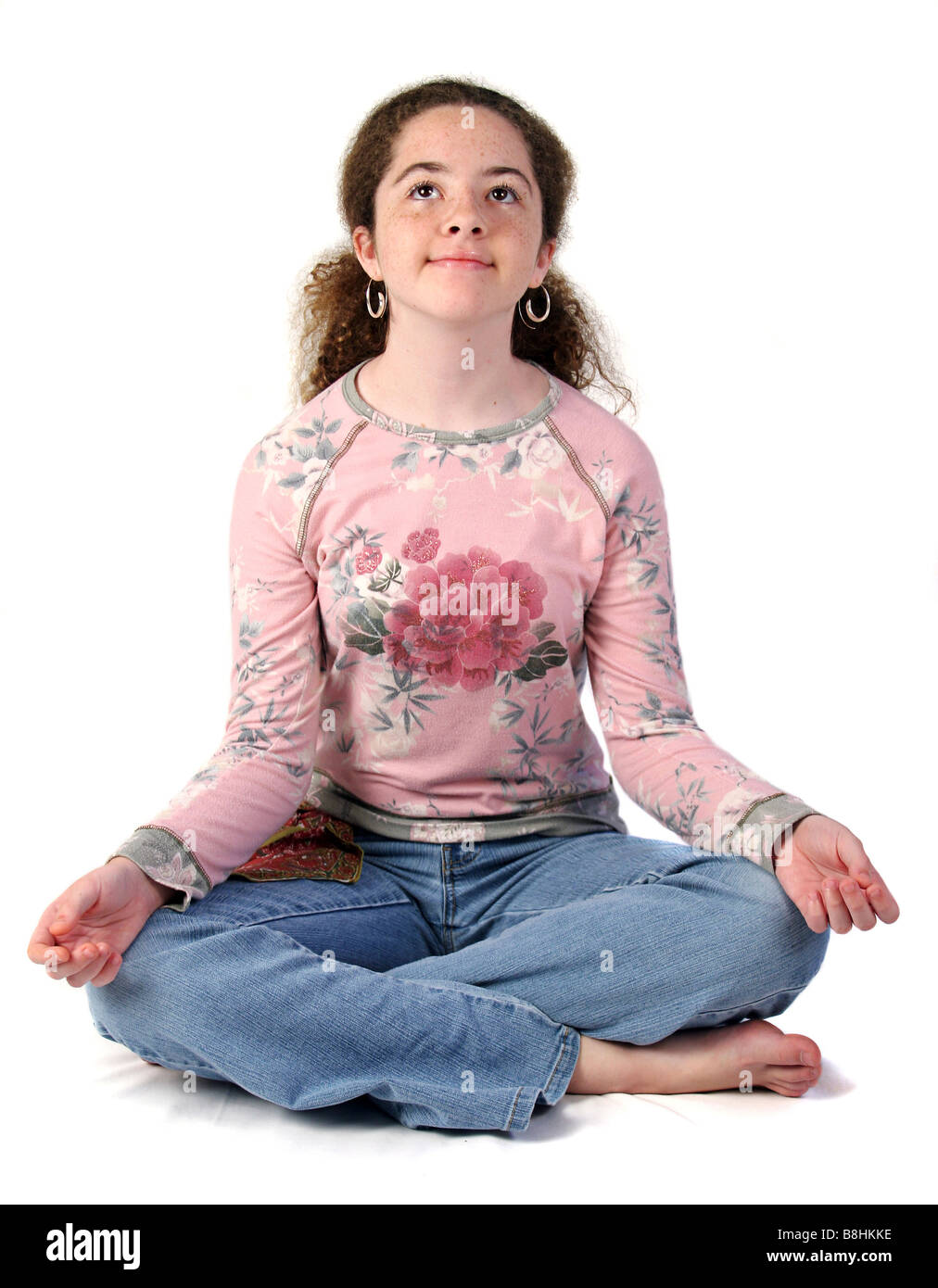 Curly female in casual Cut Out Stock Images & Pictures - Alamy