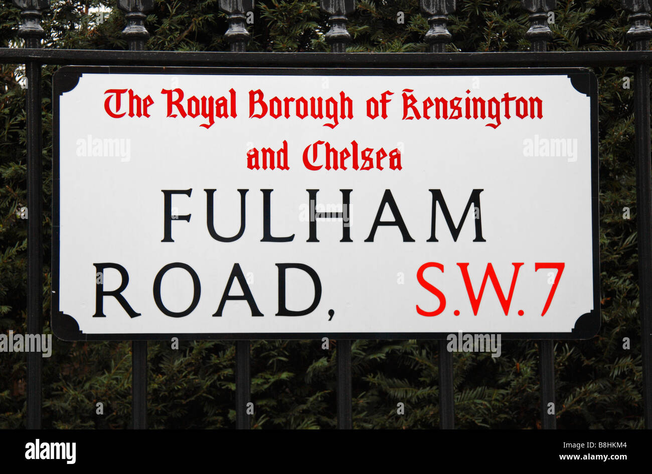 Street sign for Fulham Road, Kensington & Chelsea, London. Feb 2009 ...
