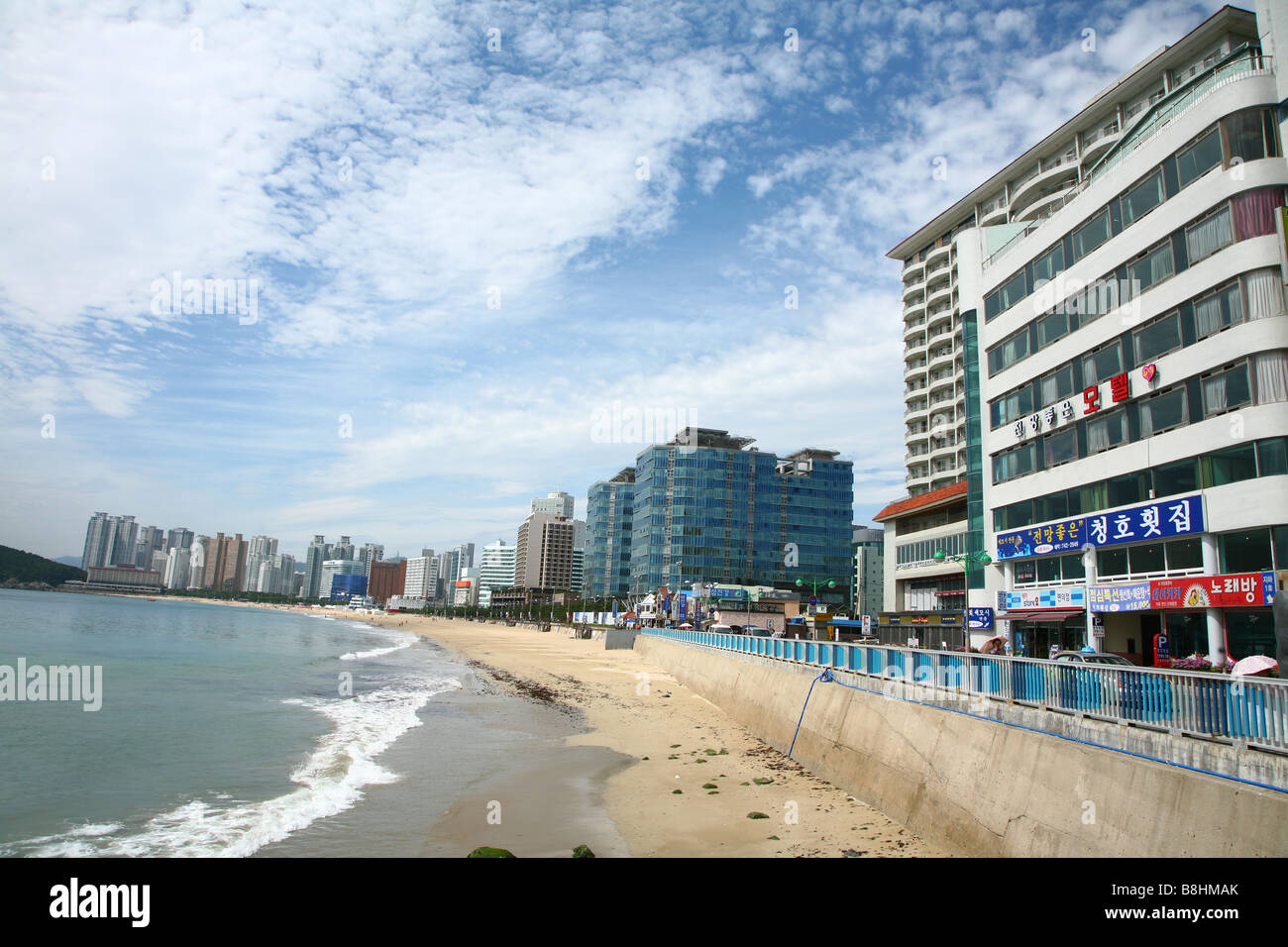 View at hight buildings from Busan (Pusan) beach in South Korea Stock ...
