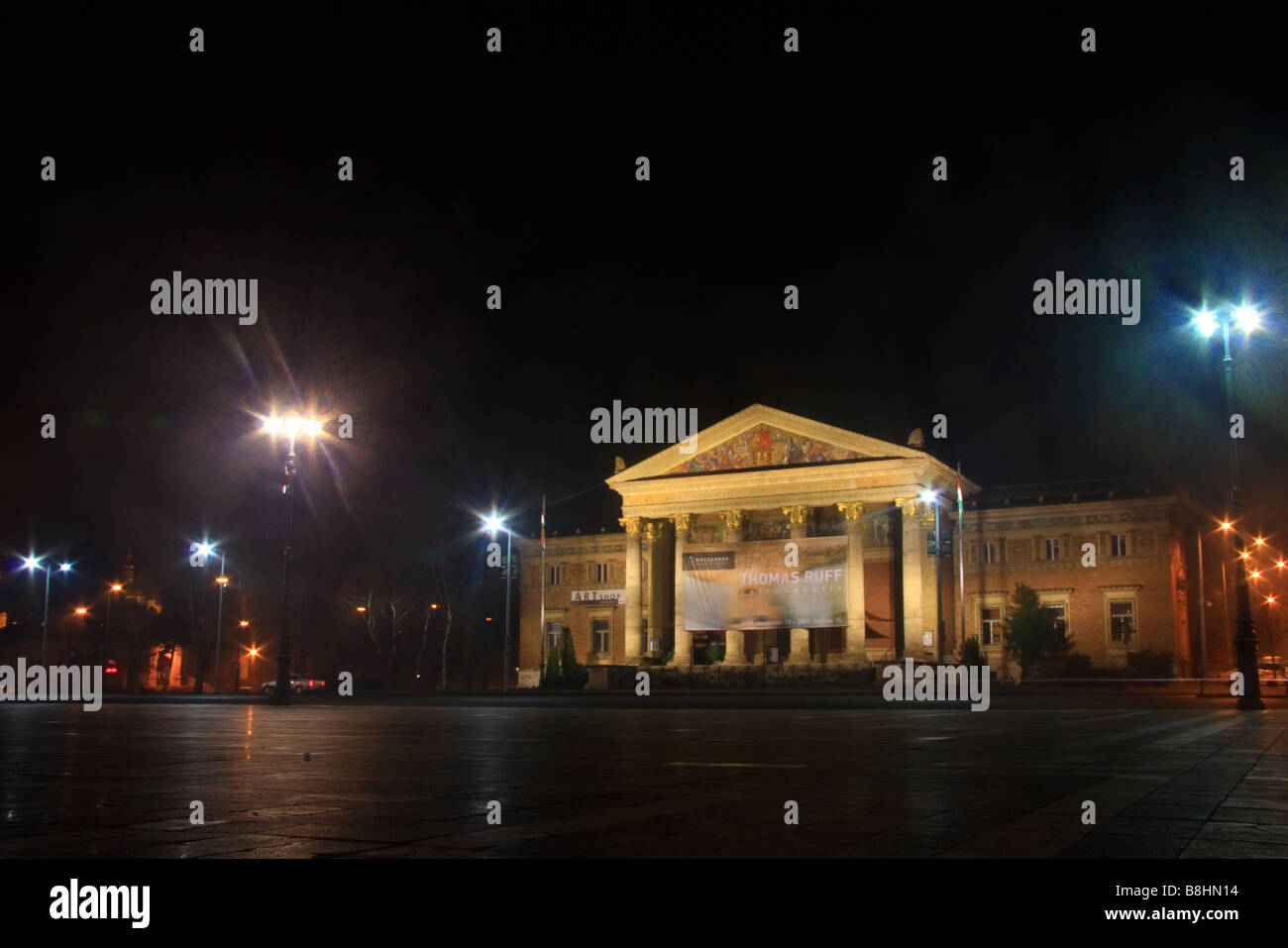 Heroes Square by night, Budapest, Hungary Stock Photo - Alamy