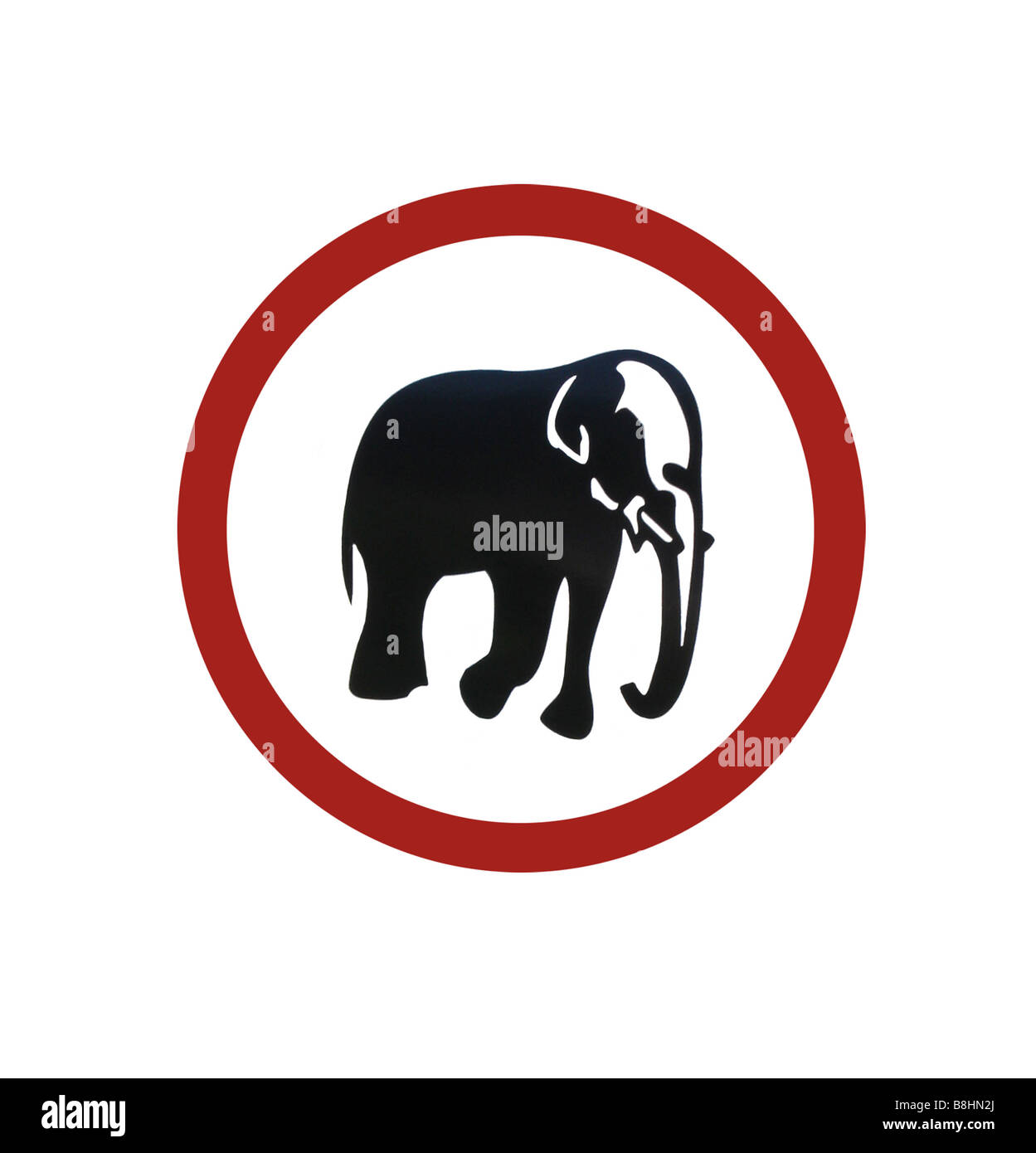 Traffic sign caution elephants hi-res stock photography and images - Alamy