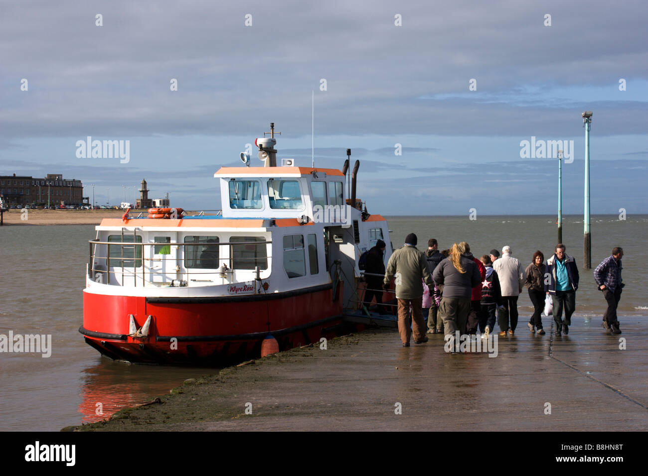 River Wyre Estuary Ferry for Fleetwood at Knott End on Sea Lancashire ...