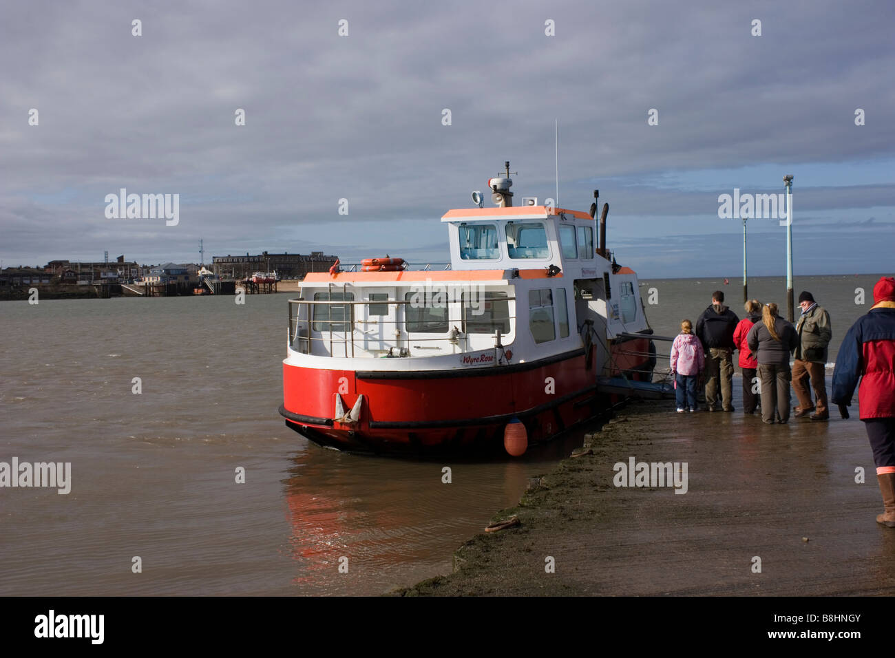 River Wyre Estuary Ferry for Fleetwood at Knott End on Sea Lancashire ...