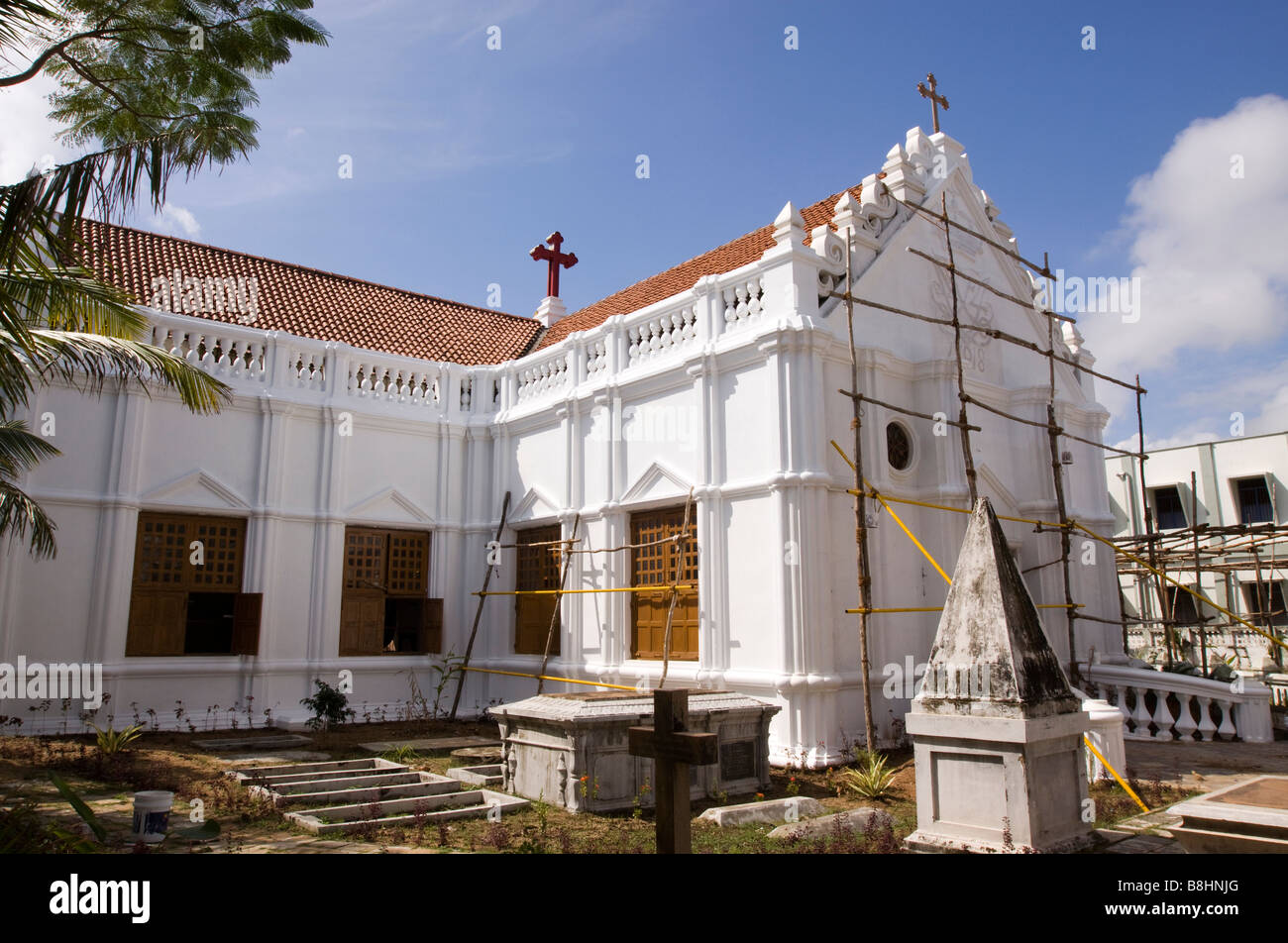 India Tamil Nadu Tranquebar Tharangambadi old Danish colonial Church ...