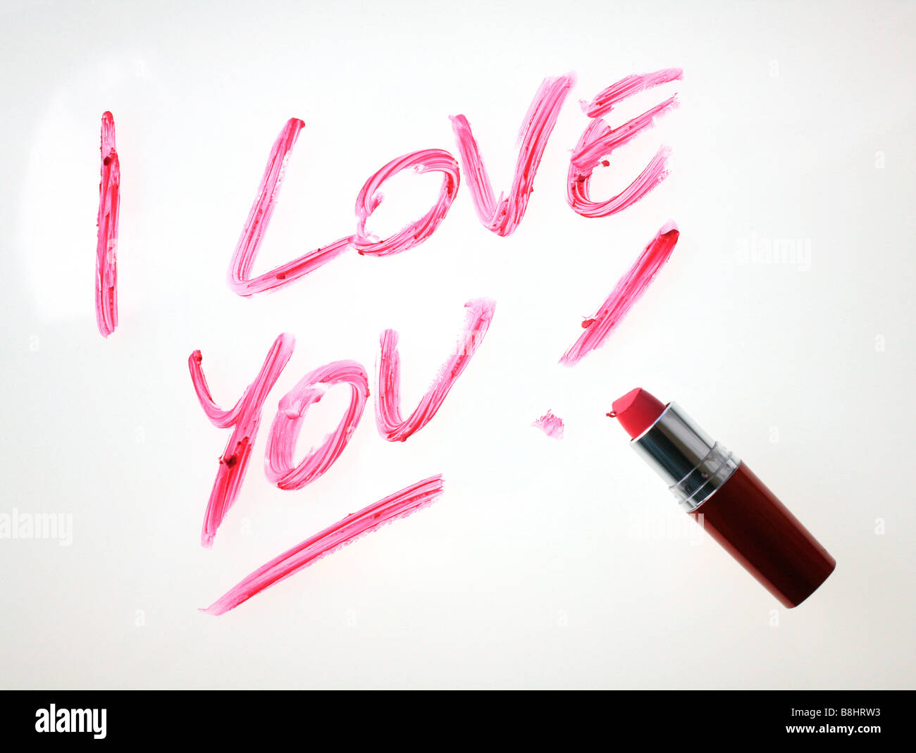 Love written in lipstick hi-res stock photography and images - Alamy