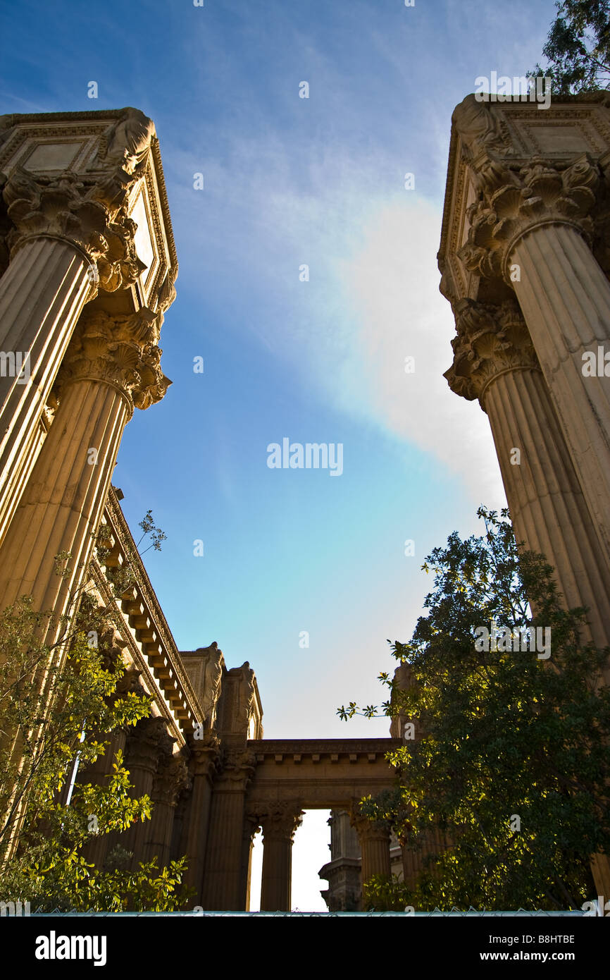 Columns at Palace of Fine Arts, San Francisco, park, sky, clouds Stock ...