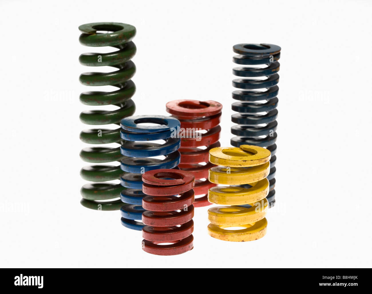 Colored industrial springs in the studio Stock Photo - Alamy