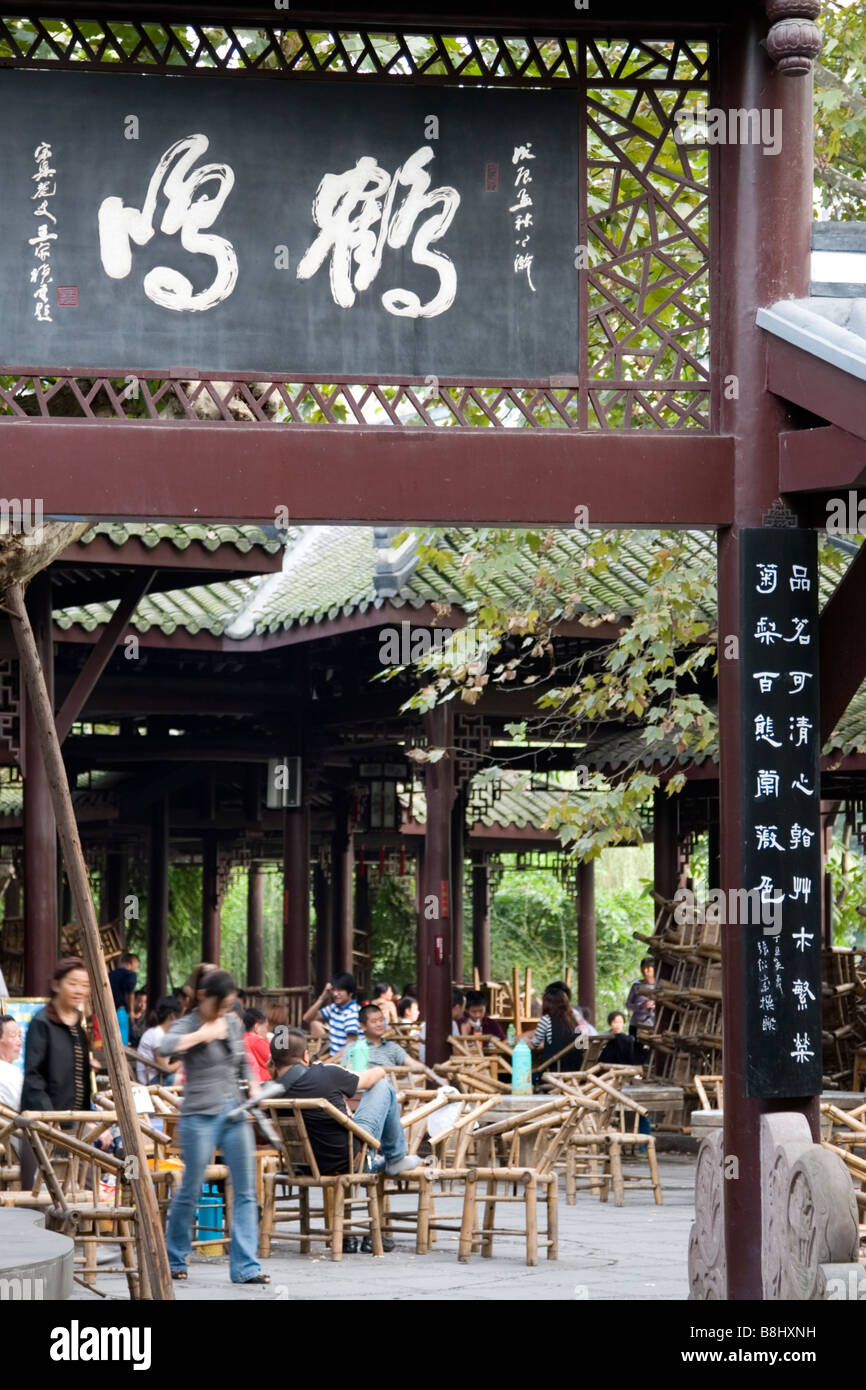The atmospheric old teahouse at People s Park in Chengdu Sichuan China ...