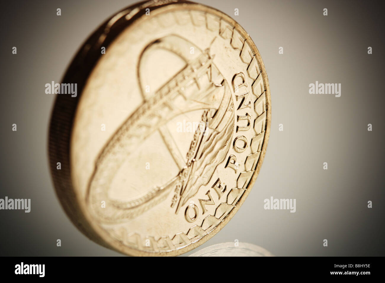 Study of pound coin Stock Photo - Alamy