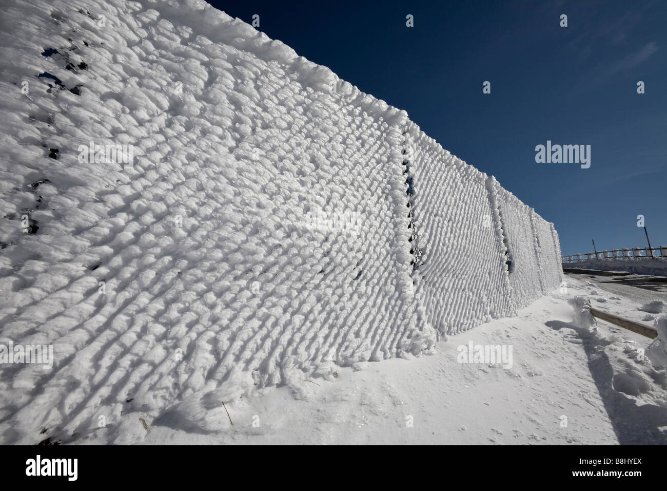 Naturally ice scales gathered on a wire netting (Puy de Dôme - France ...
