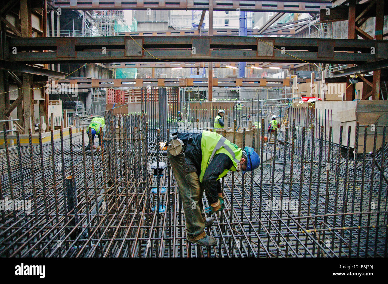 Construction foundation excavation reinforcement hi-res stock ...