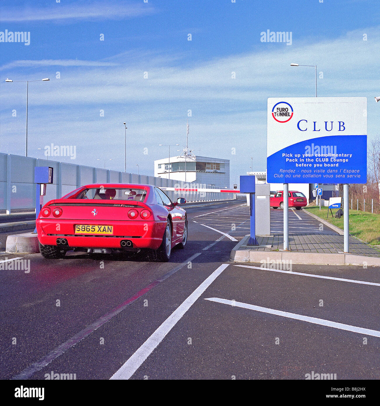 A car arrives at the Club Class facilities at the Eurotunnel UK ...