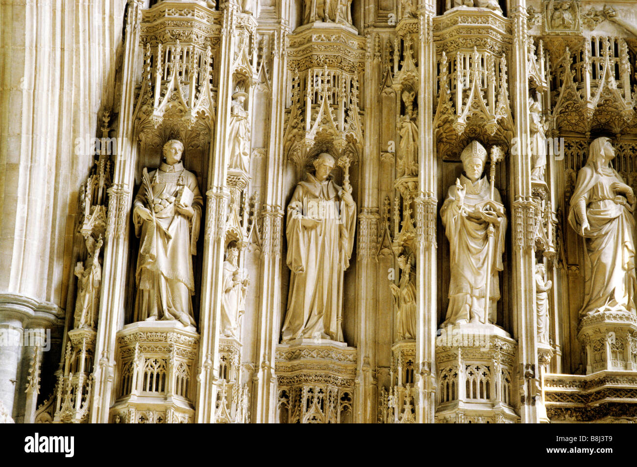 Winchester Cathedral Altar Screen interior Hampshire England UK carved ...