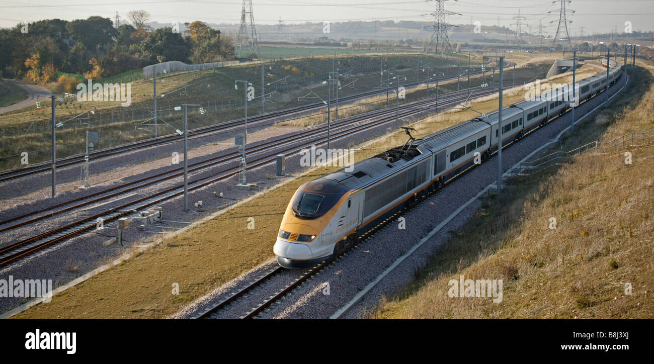 Eurostar speeds through section of the route in North Kent where ...