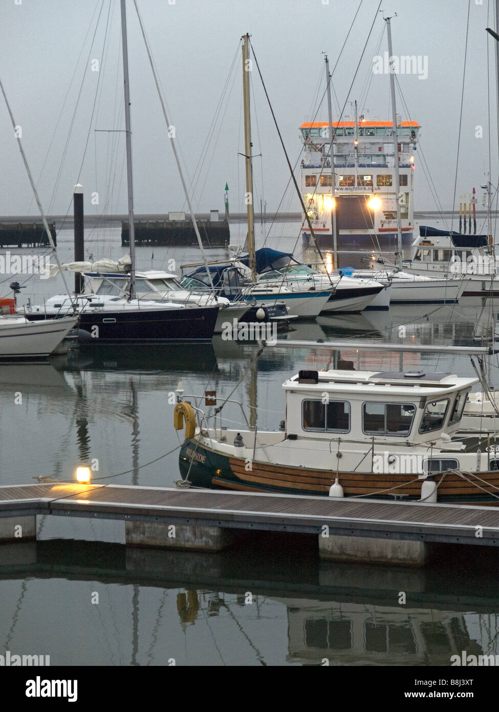 Wightlink's new ferry "Wight Light" arriving at Lymington early evening ...