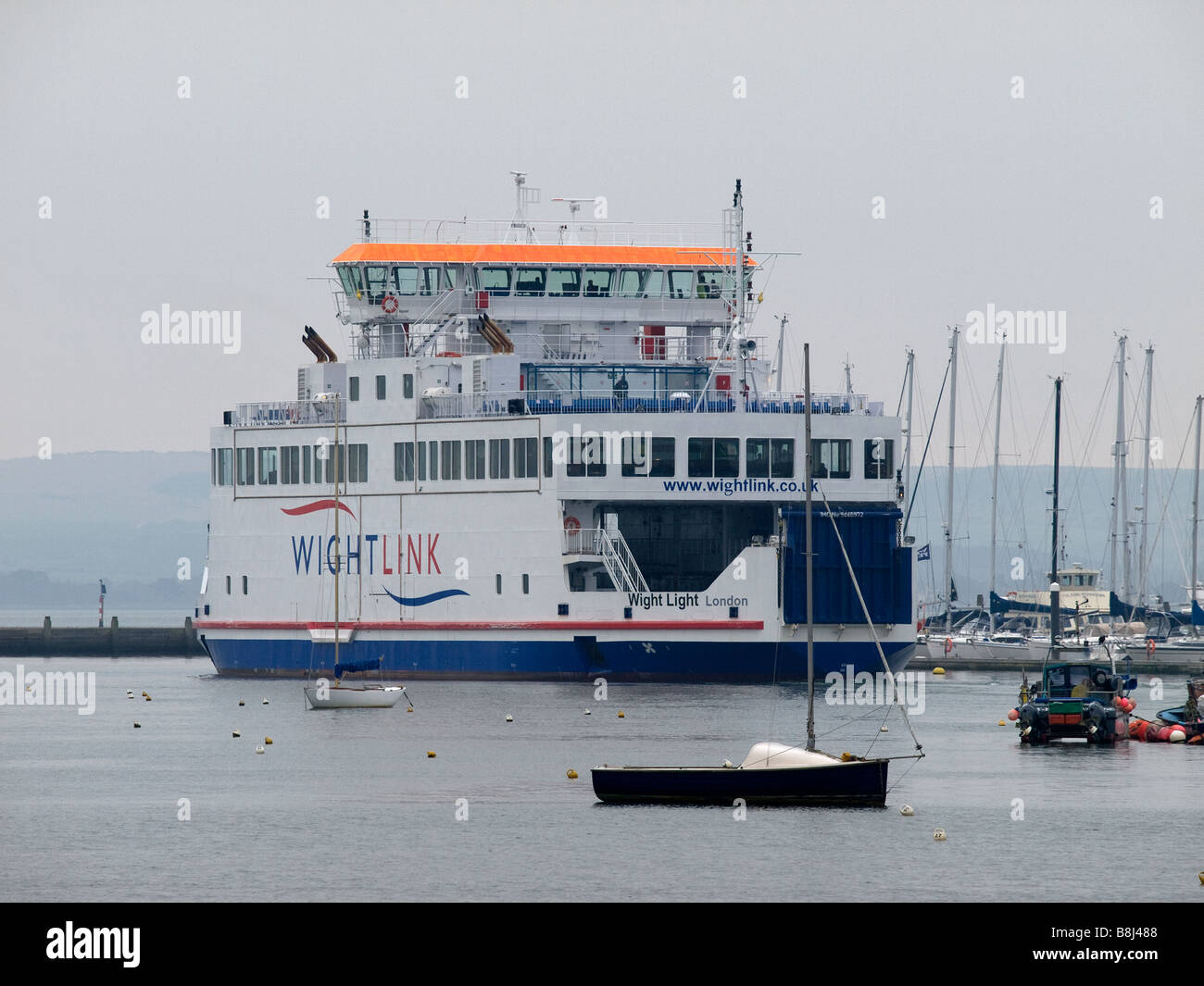 Wightlink's new ferry "Wight Light" leaving Lymington on its first day ...