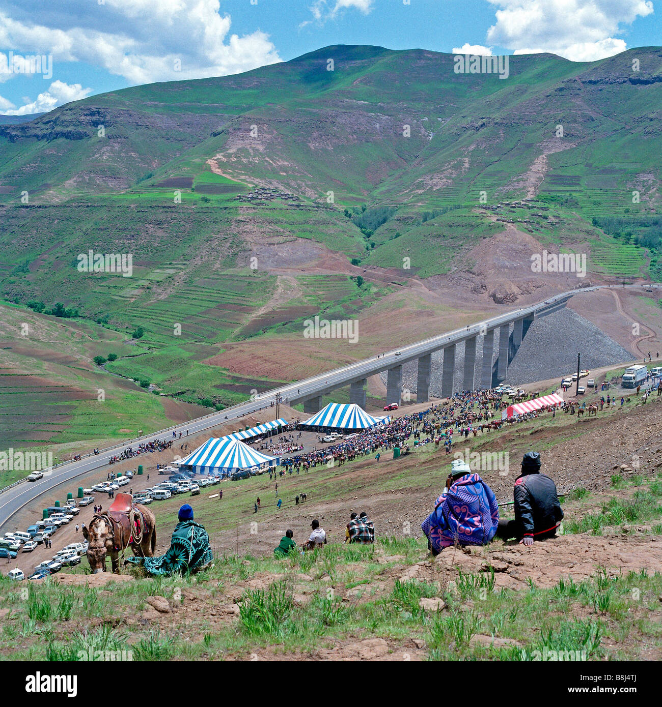 Celebrations at the Malibamatsu Bridge in Lesotho to mark the beginning ...