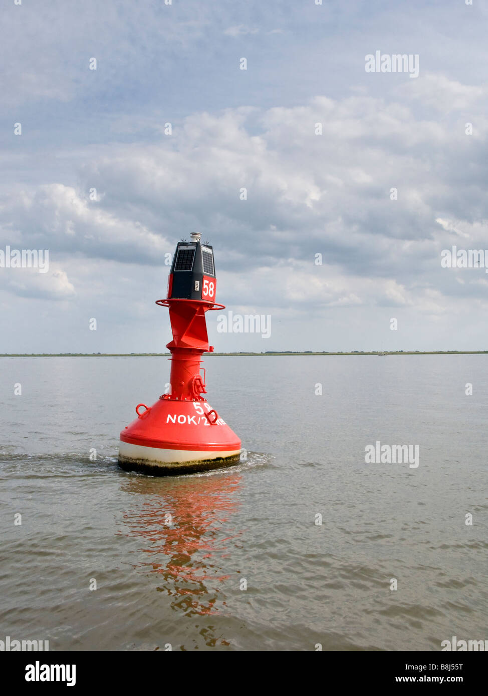 Red Beacon swaying in Current Stock Photo - Alamy