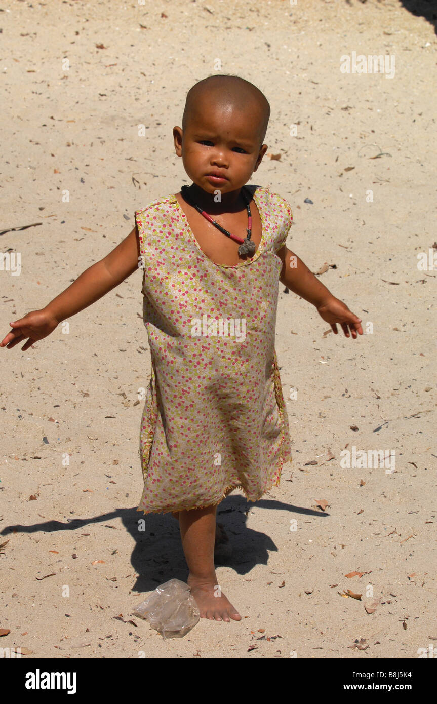 Moken kid walking around the village, Surin Island(Koh),PhangNga ...