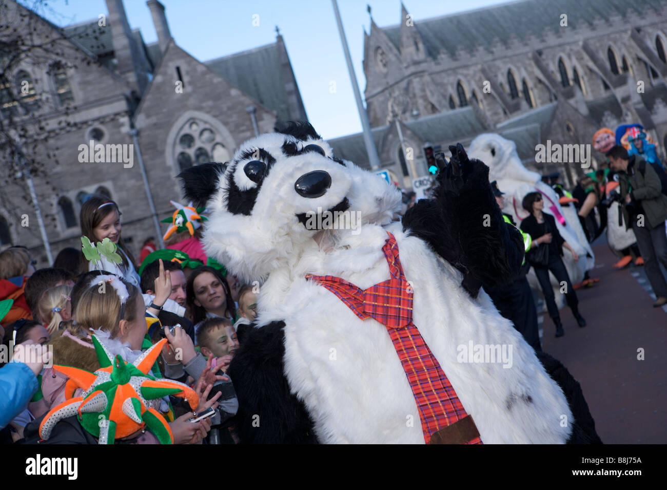 A giant panda participates in the St Patricks Day Parade in Dublin ...