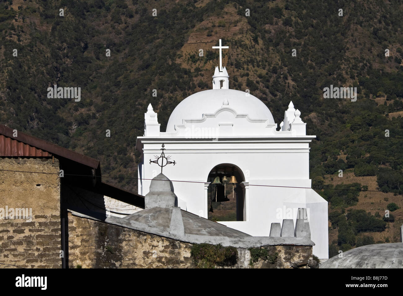 White Church in Santiago Guatemala Stock Photo - Alamy