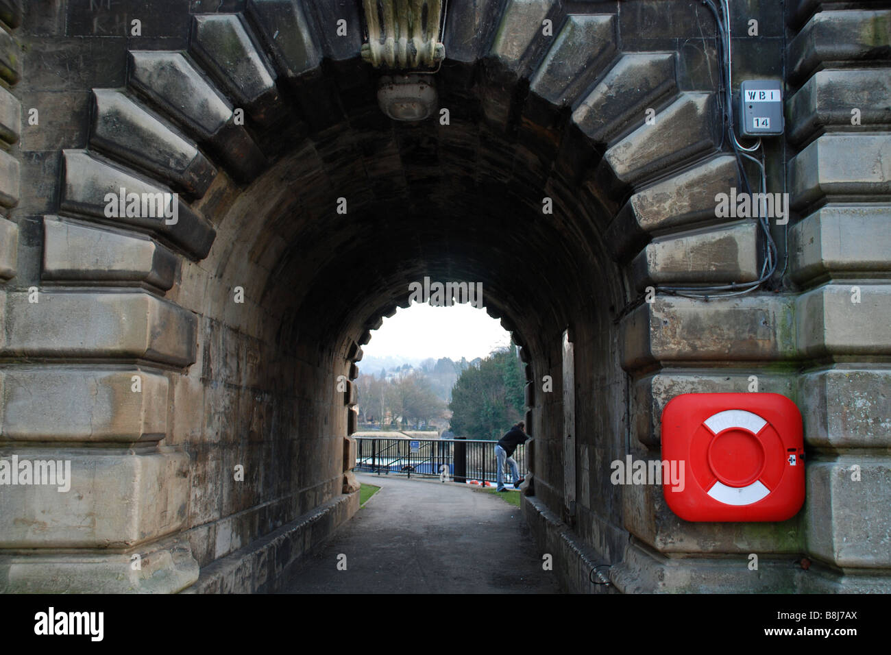 Stone arch with tunnel in Bath, England Stock Photo - Alamy
