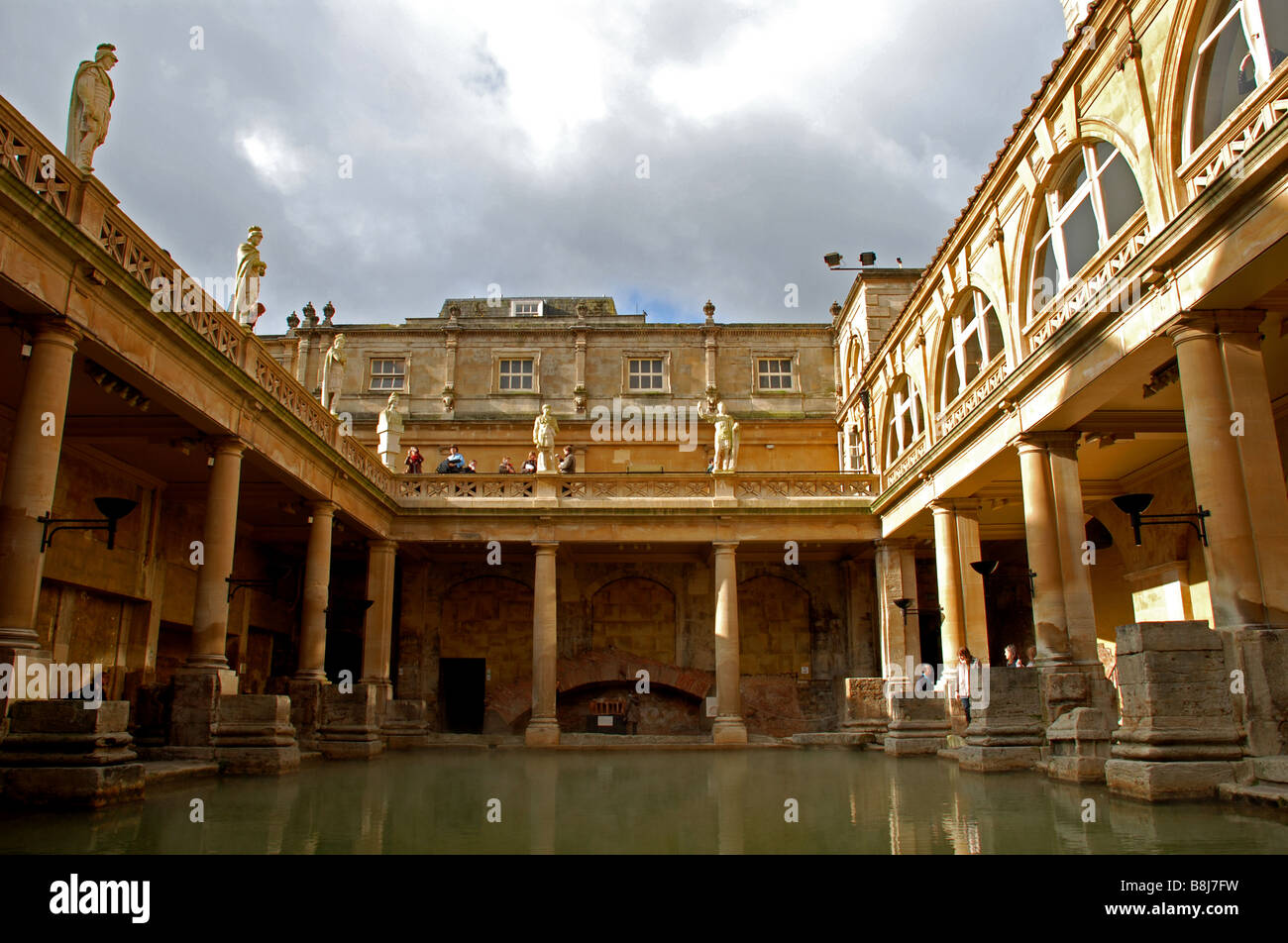 Main pool at the Roman Baths in Bath, England Stock Photo - Alamy