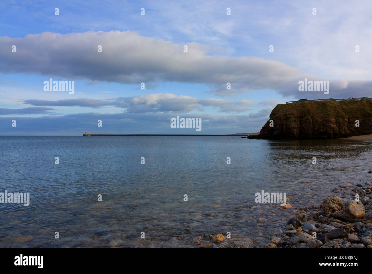 Tynemouth harbour looking towards south pier Stock Photo - Alamy