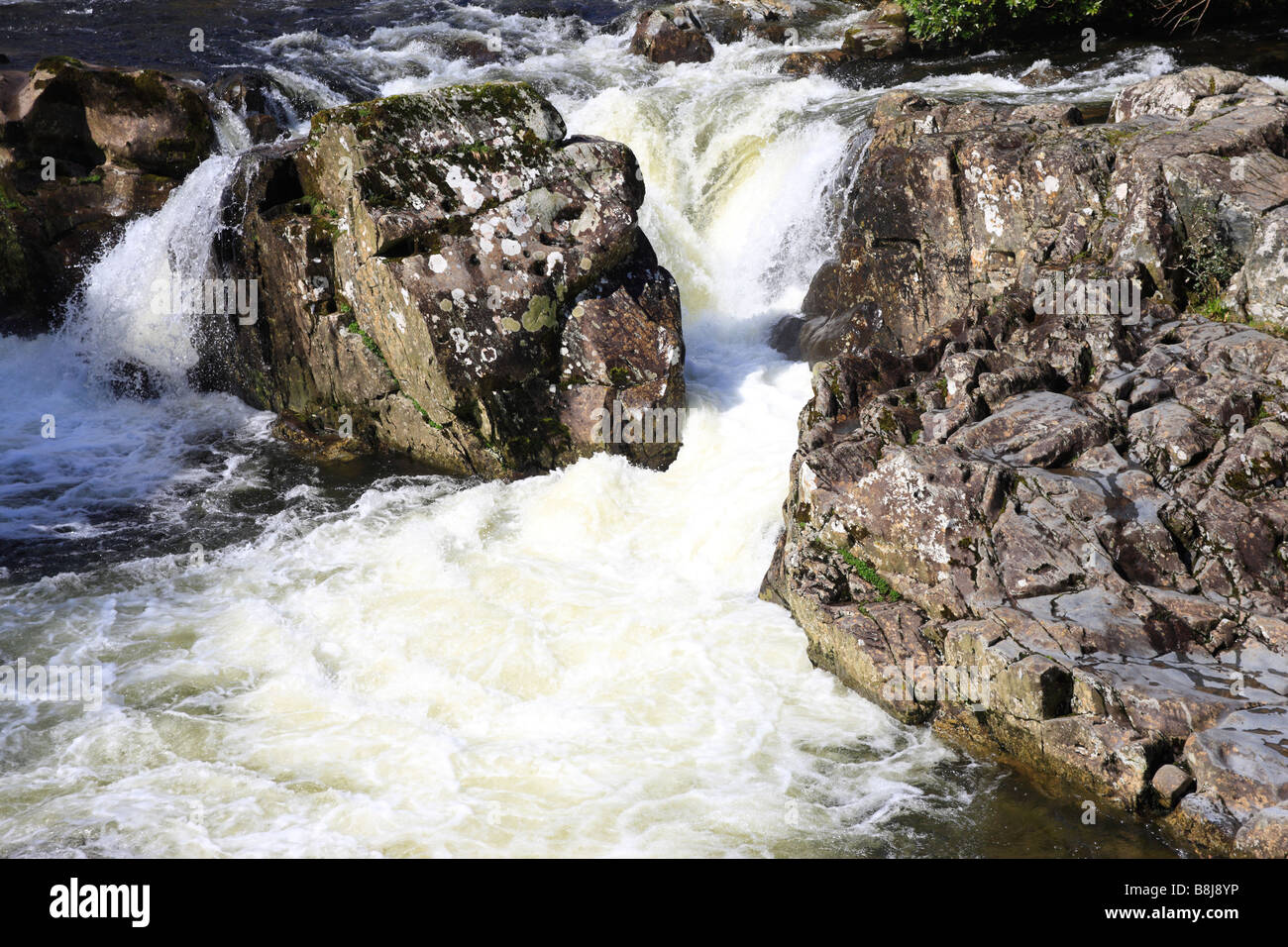 Wales fast flowing river Stock Photo - Alamy
