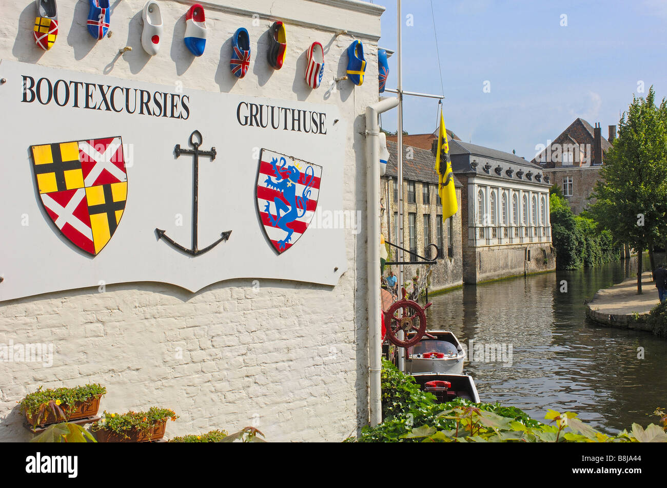 Tourboat on Dijver canal Brugge the Venice of the North Western ...