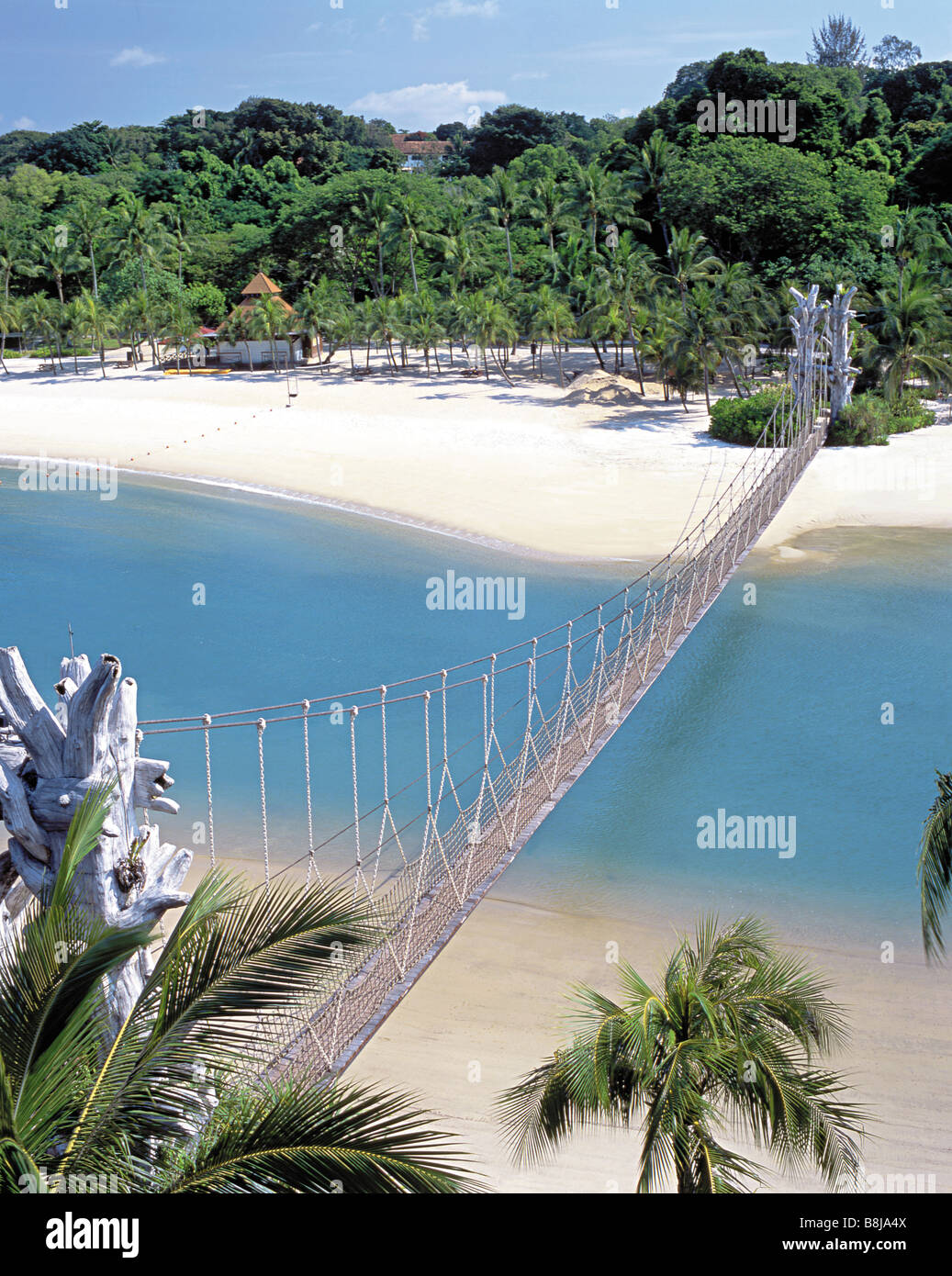 A long string bridge connect two shores Stock Photo - Alamy
