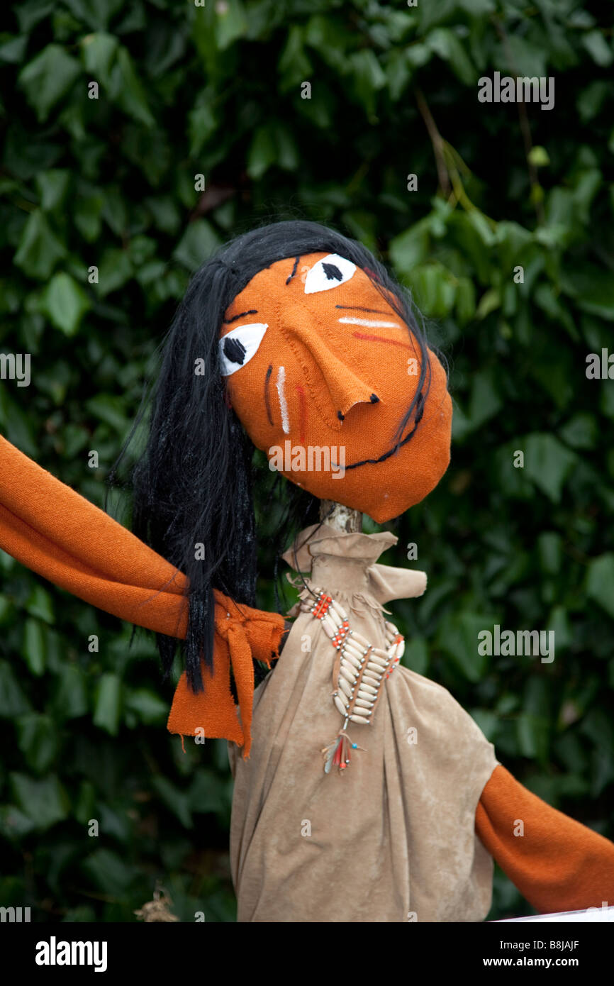 Orange Native american indian figure at the Scarecrow festival event ...