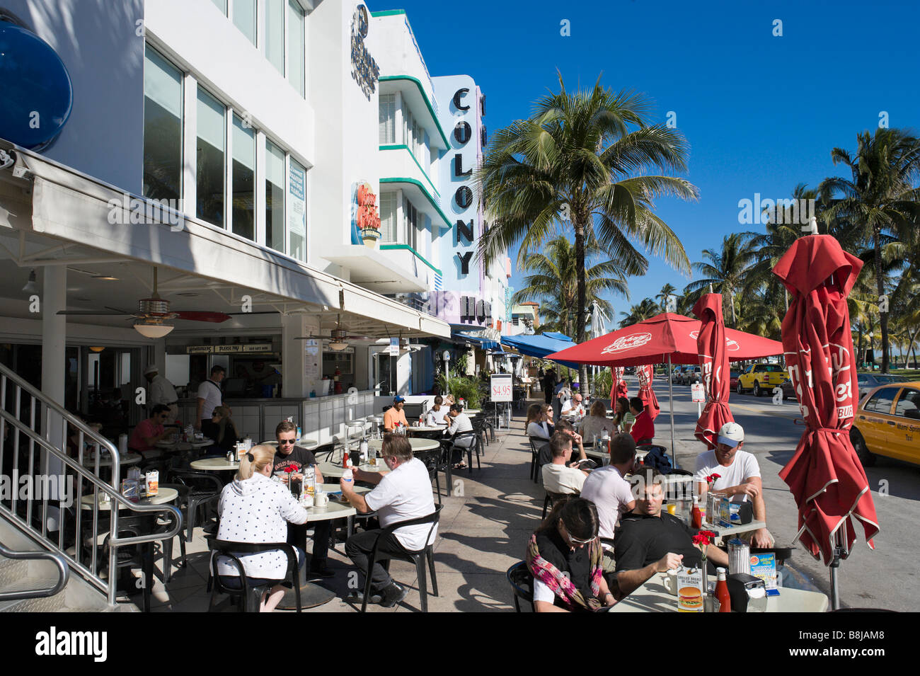 Fast food restaurant on Ocean Drive in the Art Deco district, South ...