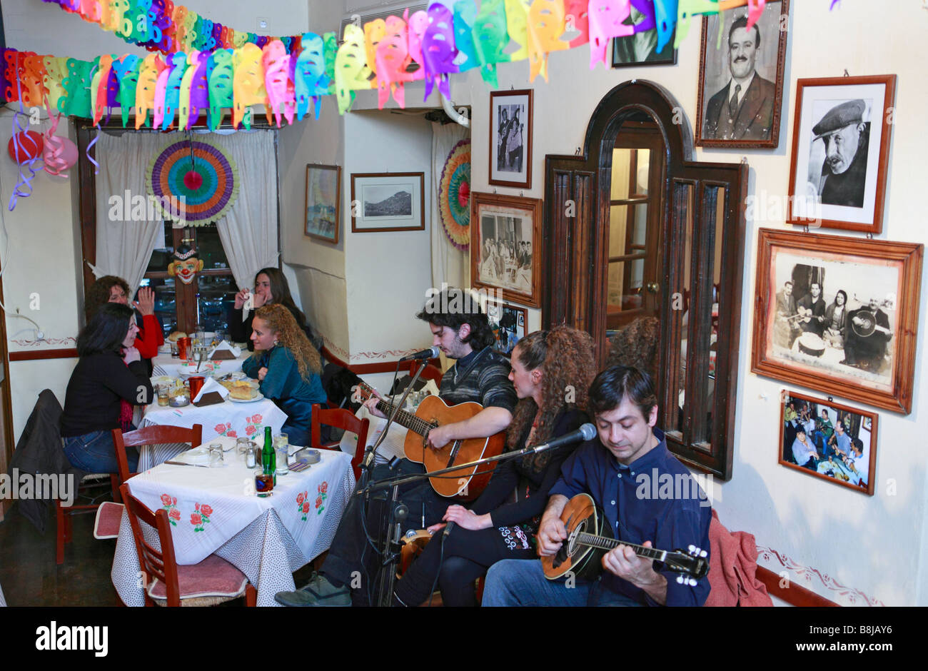 greece saronic islands egina a restaurant with rembetika music Stock ...
