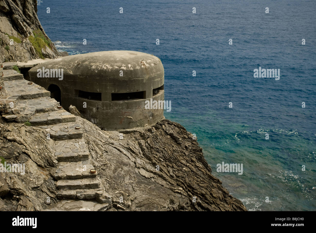 photograph of abandonded coastal artillery concrete fortification Stock ...