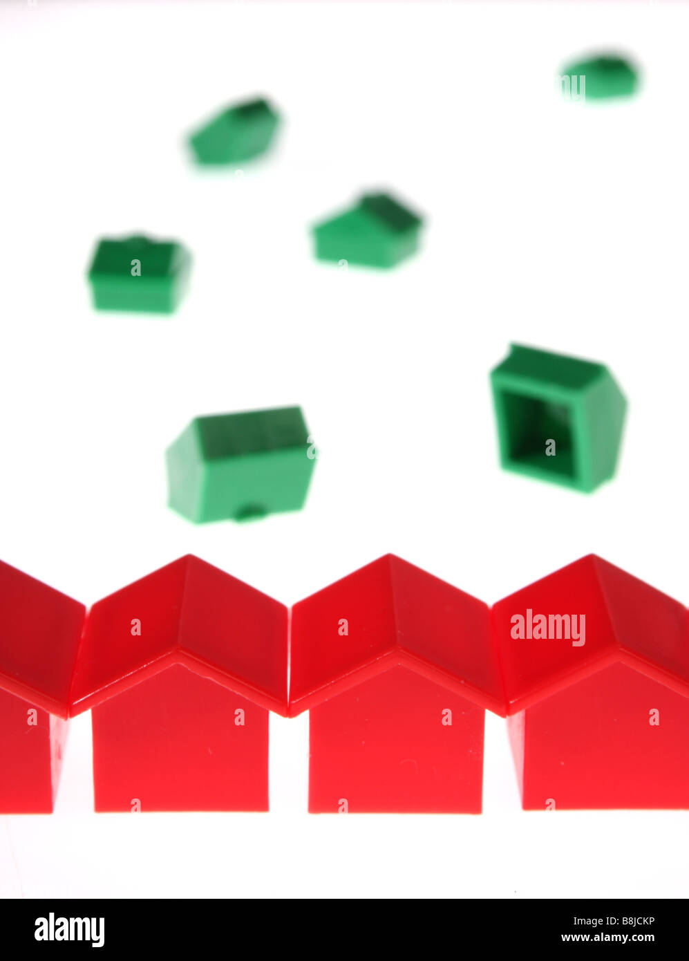 Monopoly houses shot against a white background Stock Photo - Alamy