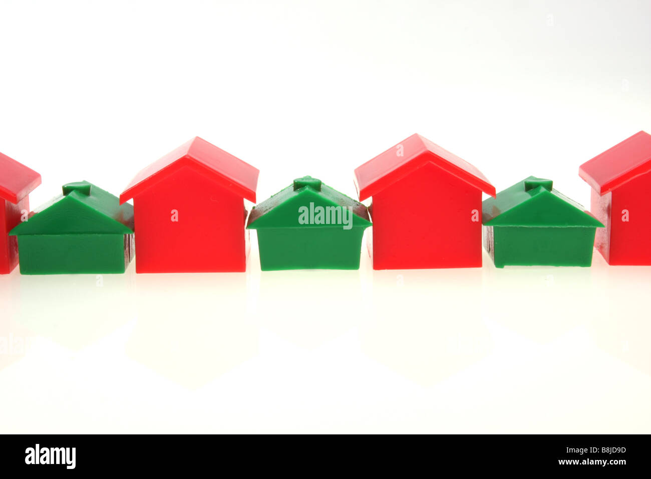 Row of Monopoly houses Stock Photo - Alamy